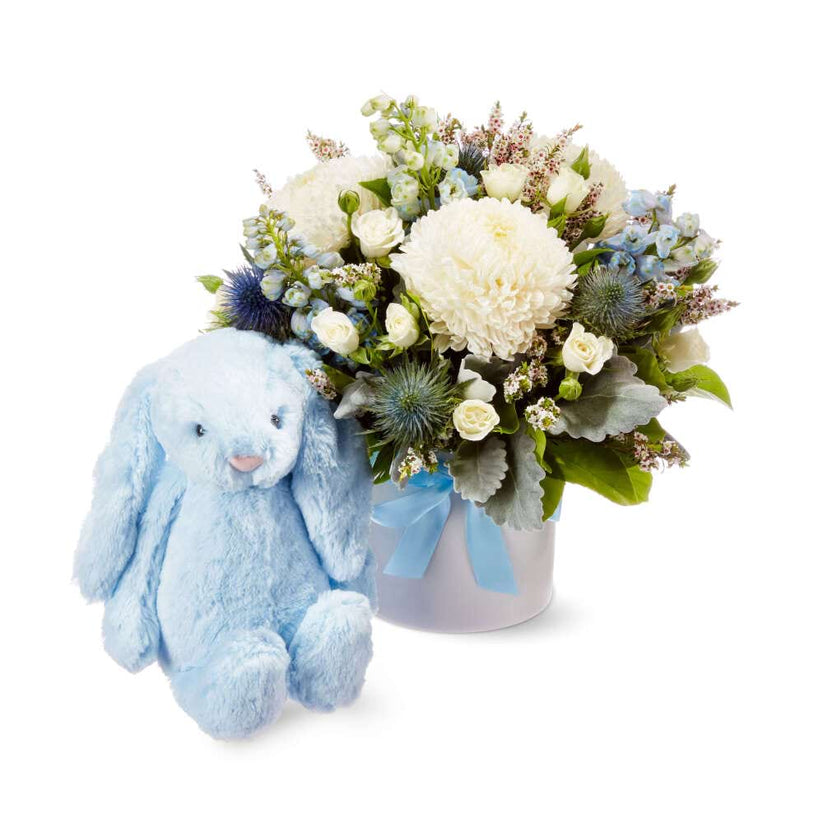 Blue Wish Flowers with Bunny